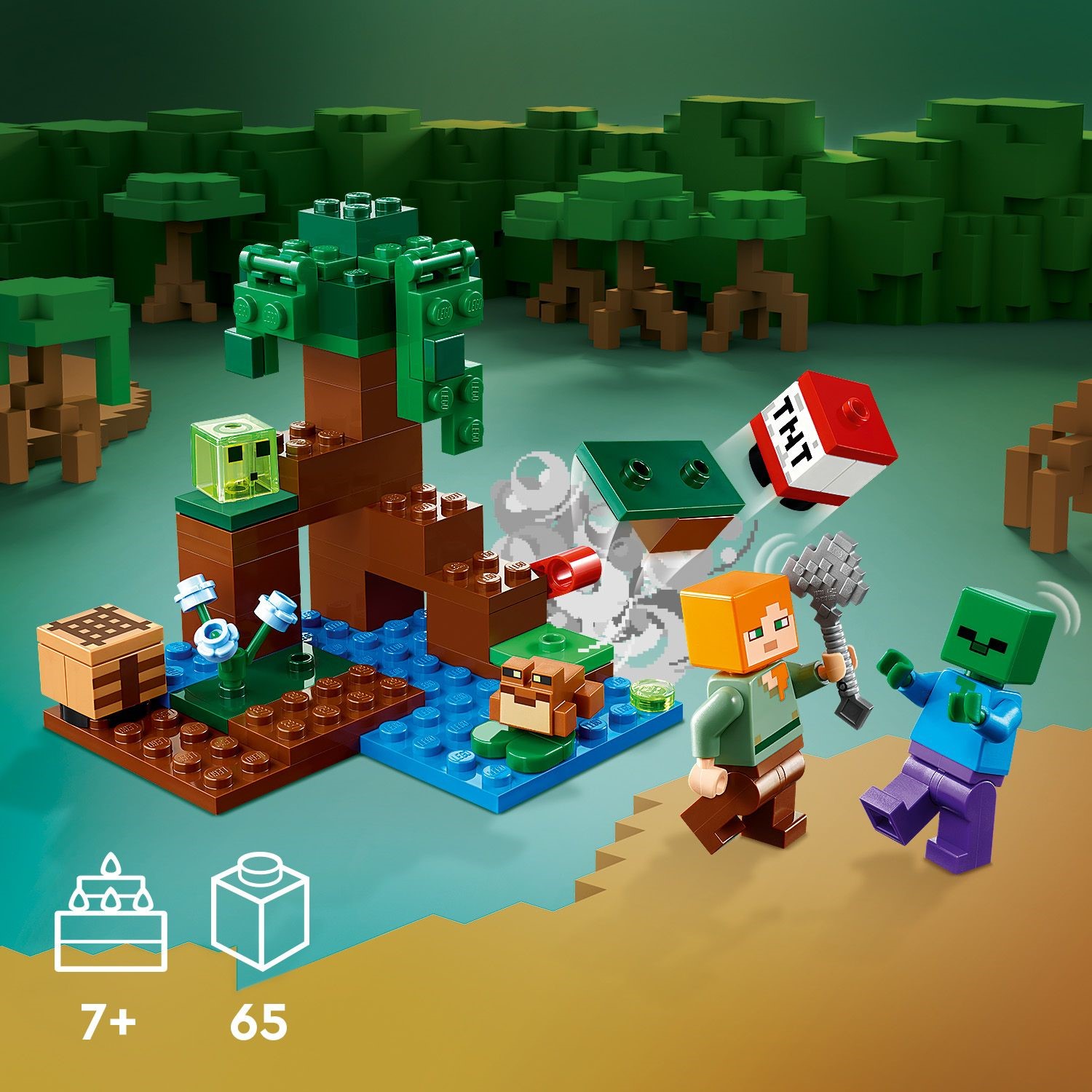 LEGO 21240 Minecraft The Swamp Adventure Building Toy Set