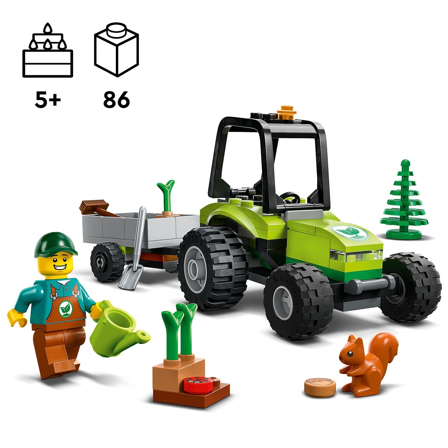 LEGO 60390 City Park Tractor Building Toy Set